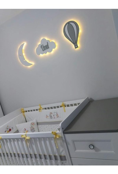 Işıklı Toplar Dükkanı Dekoratif Ahşap Çocuk Odası Ledli Gece Lambası Işıklı Toplar Dükkanı Dekoratif Ahşap Çocuk Odası Ledli Gece Lambası