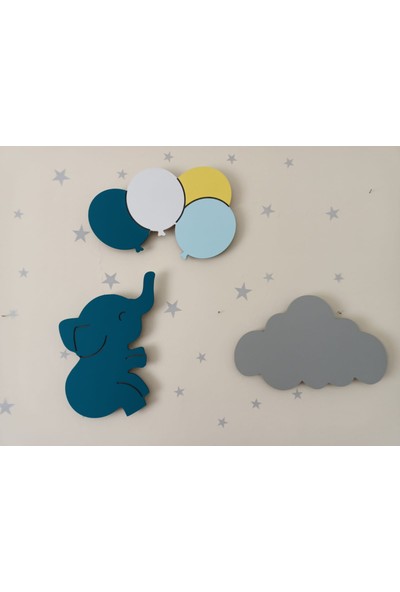 Işıklı Toplar Dükkanı Dekoratif Ahşap Çocuk Odası Ledli Gece Lambası