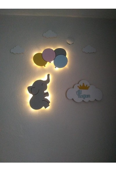 Işıklı Toplar Dükkanı Dekoratif Ahşap Çocuk Odası Ledli Gece Lambası Işıklı Toplar Dükkanı Dekoratif Ahşap Çocuk Odası Ledli Gece Lambası