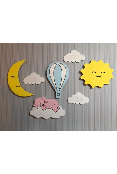 Işıklı Toplar Dükkanı Dekoratif Ahşap Çocuk Odası Ledli Gece Lambası