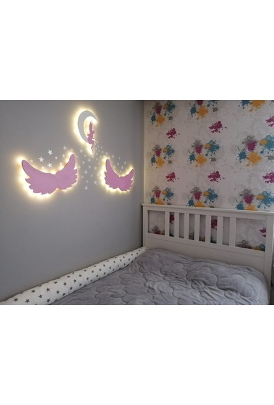 Işıklı Toplar Dükkanı Dekoratif Ahşap Çocuk Odası Ledli Melek Kanadı Perikızı Gece Lambası Işıklı Toplar Dükkanı Dekoratif Ahşap Çocuk Odası Ledli Melek Kanadı Perikızı Gece Lambası