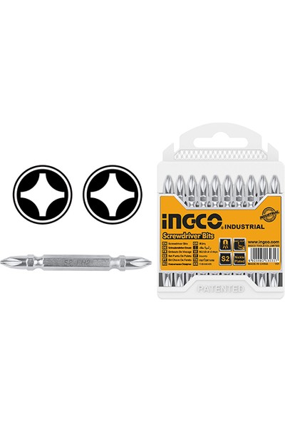 İngco Endüstriyel 10'lu Çift Taraflı Yıldız Tornavida Ucu Seti