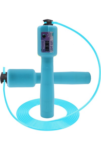 Delta Sayaçlı Uzunluk Ayarlı Göstergeli Mavi Atlama İpi Delta Sayaçlı Uzunluk Ayarlı Göstergeli Mavi Atlama İpi