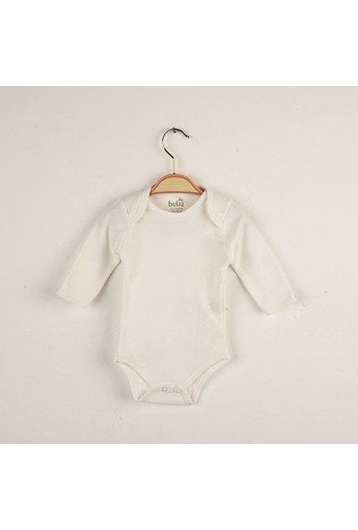 Buliş Bebe Bebek Basic Uzun Kol Çıtçıtlı Badi-Beyaz