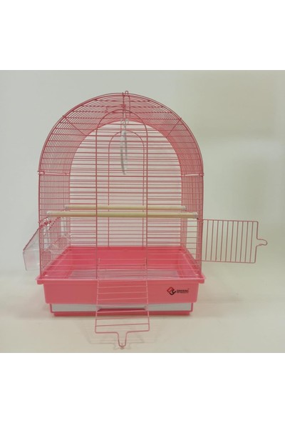 Dayang Iki Kapılı Davul Kafes 35x28x46 cm Pembe