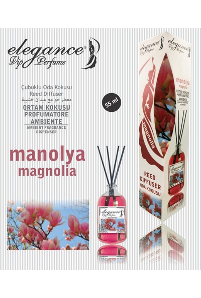 Elegance Vip Perfume Manolya Reed Diffuser Bambu Çubuklu Oda Kokusu 55 ml Elegance Vip Perfume Manolya Reed Diffuser Bambu Çubuklu Oda Kokusu 55 ml