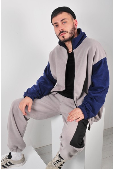 Vatkalimon Gri Lacivert Polar Eşofman Takımı