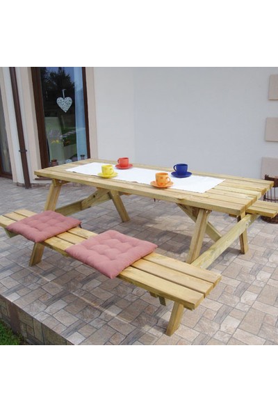 Eko Park Ahşap 6 Kişilik Piknik Masası 149 x 73 cm