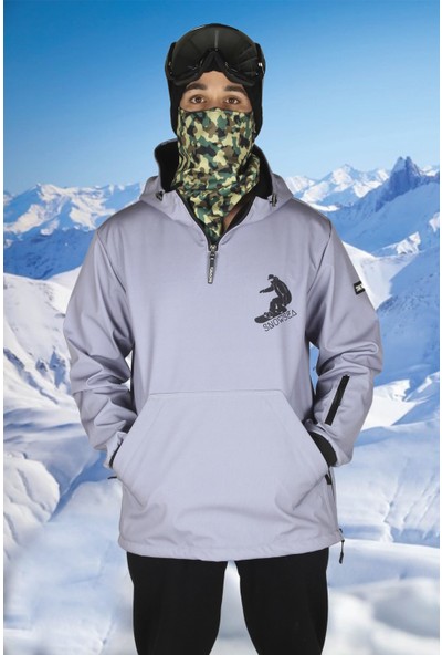 Snowsea Gri Tasarım Yaka Fermuarlı Snowboard Montu SS7731