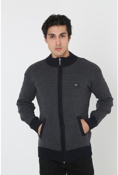 KMK Kombin Baba Süper Battal Triko Fermuarlı Örme Hırka & Kazak