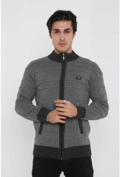 KMK Kombin Baba Süper Battal Triko Fermuarlı Örme Hırka & Kazak