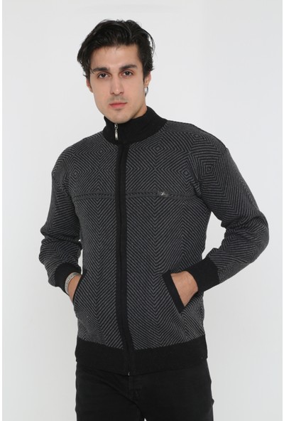 KMK Kombin Baba Süper Battal Triko Fermuarlı Örme Hırka & Kazak