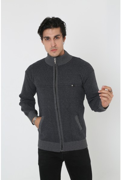 KMK Kombin Baba Süper Battal Triko Fermuarlı Örme Hırka & Kazak