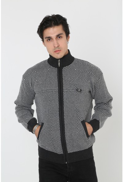 KMK Kombin Baba Süper Battal Triko Fermuarlı Örme Hırka & Kazak