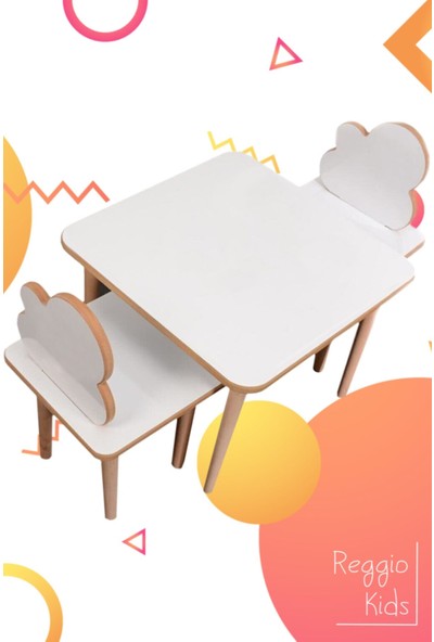 2-6 Yaş Çocuk Oyun Etkinlik Çalışma Masası Aktivite Masası - Yaz-Sil Yüzey Ahşap Çocuk Masa Sandalye Takım