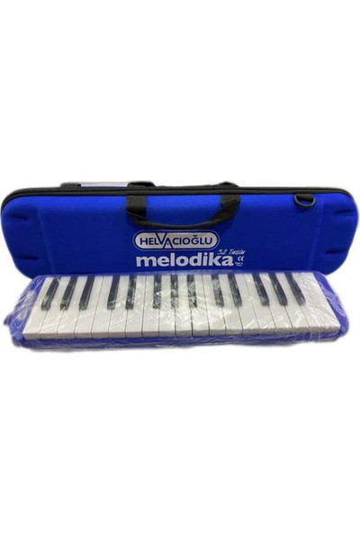 Helvacıoğlu 32 Tuş Çantalı Lüks Melodika Mavi
