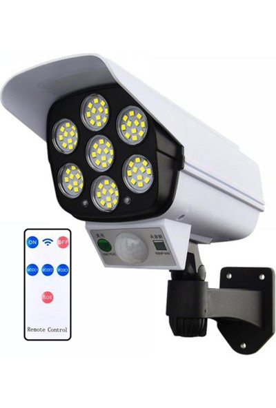 Greentech Güneş Enerjili, Hareket Sensörlü Sahte Güvenlik Kamerası - Dış Mekan 77 LED Aydınlatmalı