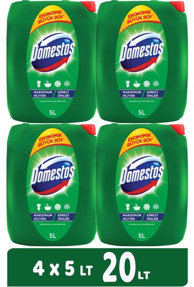 Domestos Çamaşır Suyu Çam Ferahlığı Yoğun Kıvamlı 4 x 5 Lt 20 Lt Domestos Çamaşır Suyu Çam Ferahlığı Yoğun Kıvamlı 4 x 5 Lt 20 Lt