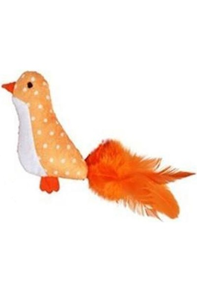 Flamingo Tüylü Kuş 10 cm Kedi Oyuncağı