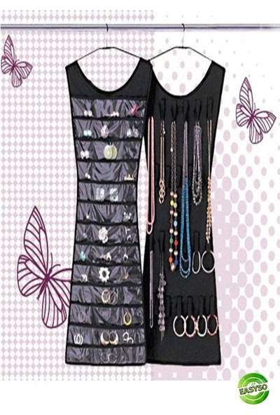 Easyso Elbise Şeklinde Takı Organizeri - Siyah Easyso Elbise Şeklinde Takı Organizeri - Siyah