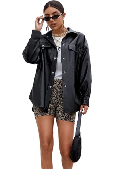 Gemdeck Kadın Deri Günlük Ceket (Yurt Dışından) Gemdeck Kadın Deri Günlük Ceket (Yurt Dışından)