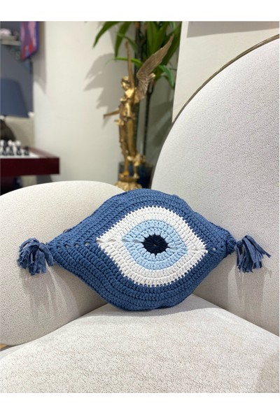 Nazar Boncuğu Lacivert Göz Yastık