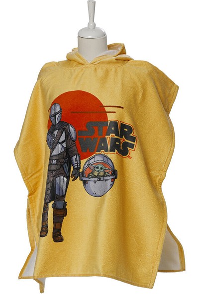 Özdilek Starwars Mandalorian Disney Lisanslı Kadife Çocuk Panço 4/9 Yaş