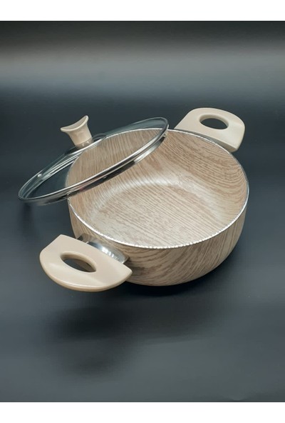 Zembu Teflon Tencere Ahşap Desenli Zembu Teflon Tencere Ahşap Desenli