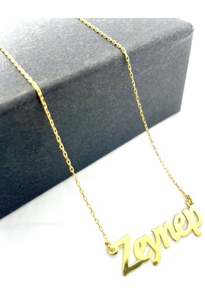 Hediye Kutusu Hediyee Kutusu 925 Ayar Has Gümüş Isme Özel Kolye