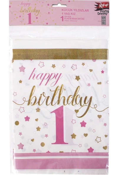 Arizzonna Parti Malzemeleri 1 Yaş Kız Pembe Masa Örtüsü 120X180 cm