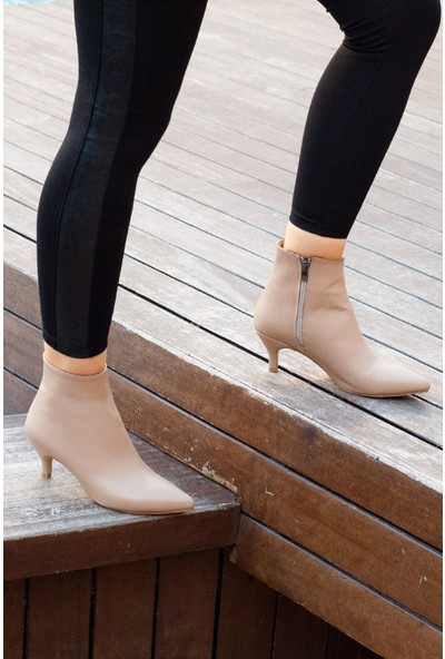 Eşle Ayakkabı Irina Kadın Topuklu Bot Bej