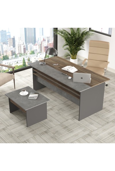 Robin Home Berlin Ab Ofis Büro Masa Takımı Ofis Çalışma Masası Sehpa Barok-Antrasit