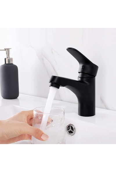 Sardıcı Lavabo Bataryası Siyah Kaplama Çift Su Girişli Sardıcı Lavabo Bataryası Siyah Kaplama Çift Su Girişli