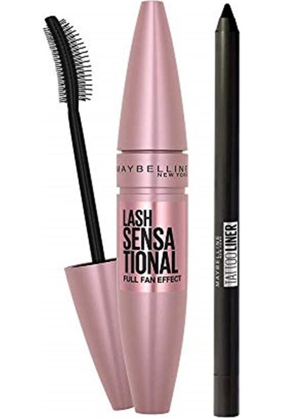 Maybelline New York Lash Sensational Ekstra Siyah Maskara Ve Siyah Tattoo Liner Jel Göz Kal Maybelline New York Lash Sensational Ekstra Siyah Maskara Ve Siyah Tattoo Liner Jel Göz Kal