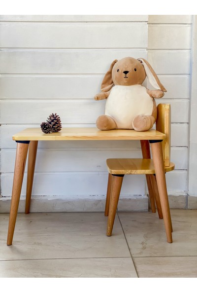 Wood Baby Store Doğal Çam Tavşan Masa Wood Baby Store Doğal Çam Tavşan Masa