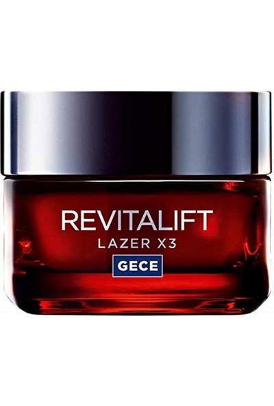 Loreal Paris L'oréal Paris Revitalift Lazer X3 Yoğun Yaşlanma Karşıtı Gece Bakım Kremi, 50 ml Loreal Paris L'oréal Paris Revitalift Lazer X3 Yoğun Yaşlanma Karşıtı Gece Bakım Kremi, 50 ml