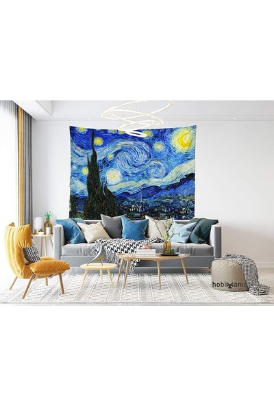 Hobimania Duvar Örtüsü Tapestry Van Gogh Yıldızlı Gece 150X200 cm Duvar Dekorasyon Moda Hobimania Duvar Örtüsü Tapestry Van Gogh Yıldızlı Gece 150X200 cm Duvar Dekorasyon Moda
