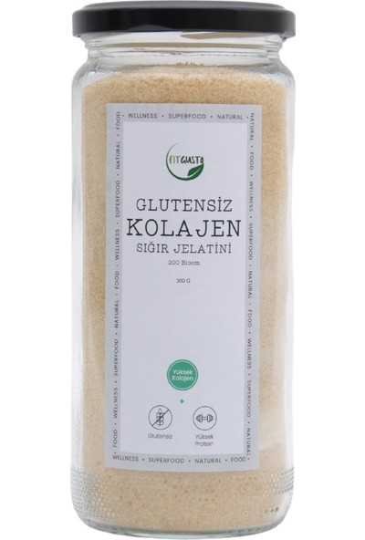 Fitgusto Kollajen 200 Bloom (%100 Sığır Jelatini) - 300 Gr