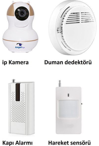 Ozcmax Angeleye KS-511 Full HD Wifi Ev ve Bebek IP Kamera 4in1 Full Set
