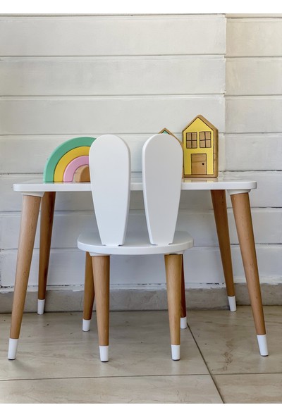 Wood Baby Store Lake Tavşan Masa Sandalye 1+2 Wood Baby Store Lake Tavşan Masa Sandalye 1+2