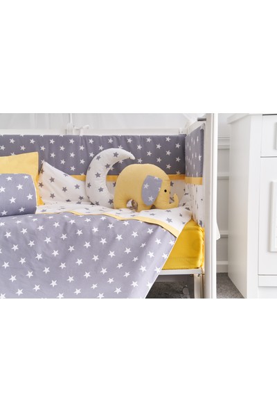 Bemolya Pamuklu Unisex Kız Erkek Bebek Sarı Filli Uyku Seti 80*130