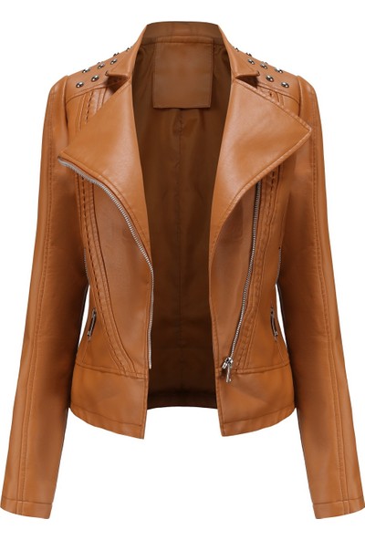 Top Mall Kadın Deri Motosiklet Ceketi (Yurt Dışından) Top Mall Kadın Deri Motosiklet Ceketi (Yurt Dışından)