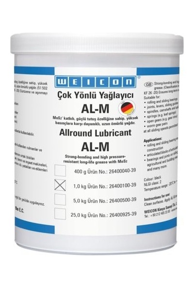Weıcon Çok Yönlü Yağlayıcı Al-M 1 kg Weıcon Çok Yönlü Yağlayıcı Al-M 1 kg