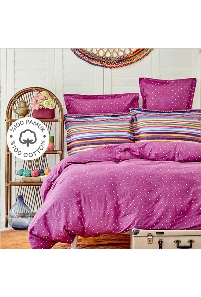 Sarah Anderson Adya %100 Pamuk Çift Kişilik Nevresim Yastık Seti