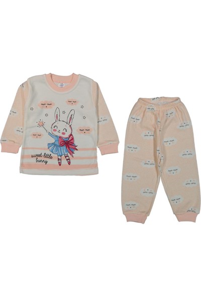 Baby Selen Sweet Bunny Baskılı Bebek Boy Kız Pijama Takımı