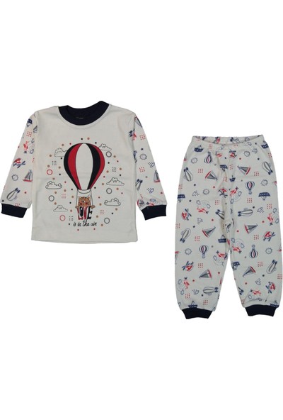 Baby Selen Balonlu Kedili Erkek Bebek Pijama Takımı