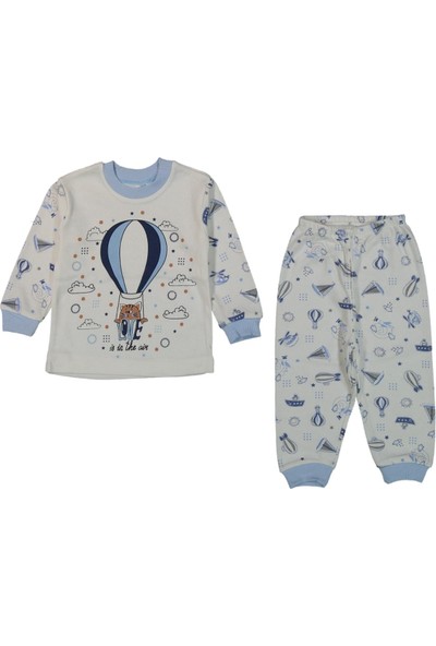 Baby Selen Balonlu Kedili Erkek Bebek Pijama Takımı
