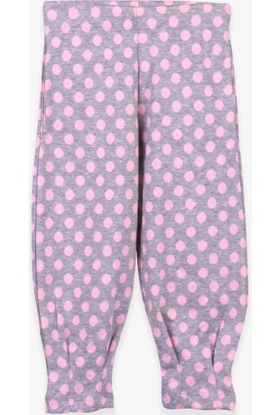 Breeze Kız Çocuk Tayt Pantolon Puantiyeli Cepli Gri (3-8 Yaş)