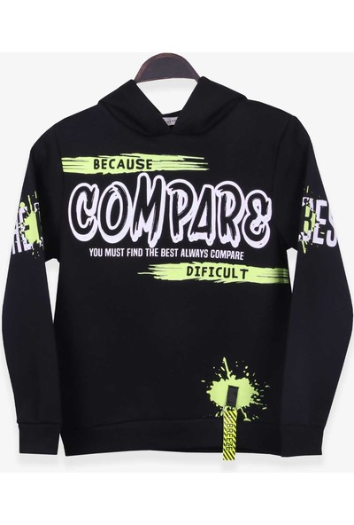 Breeze Erkek Çocuk Sweatshirt Baskılı Siyah (10-14 Yaş)