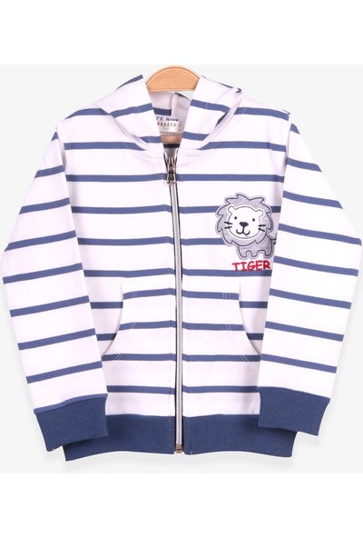 Breeze Erkek Bebek Hırka Aslan Nakışlı Beyaz (9 Ay-3 Yaş)